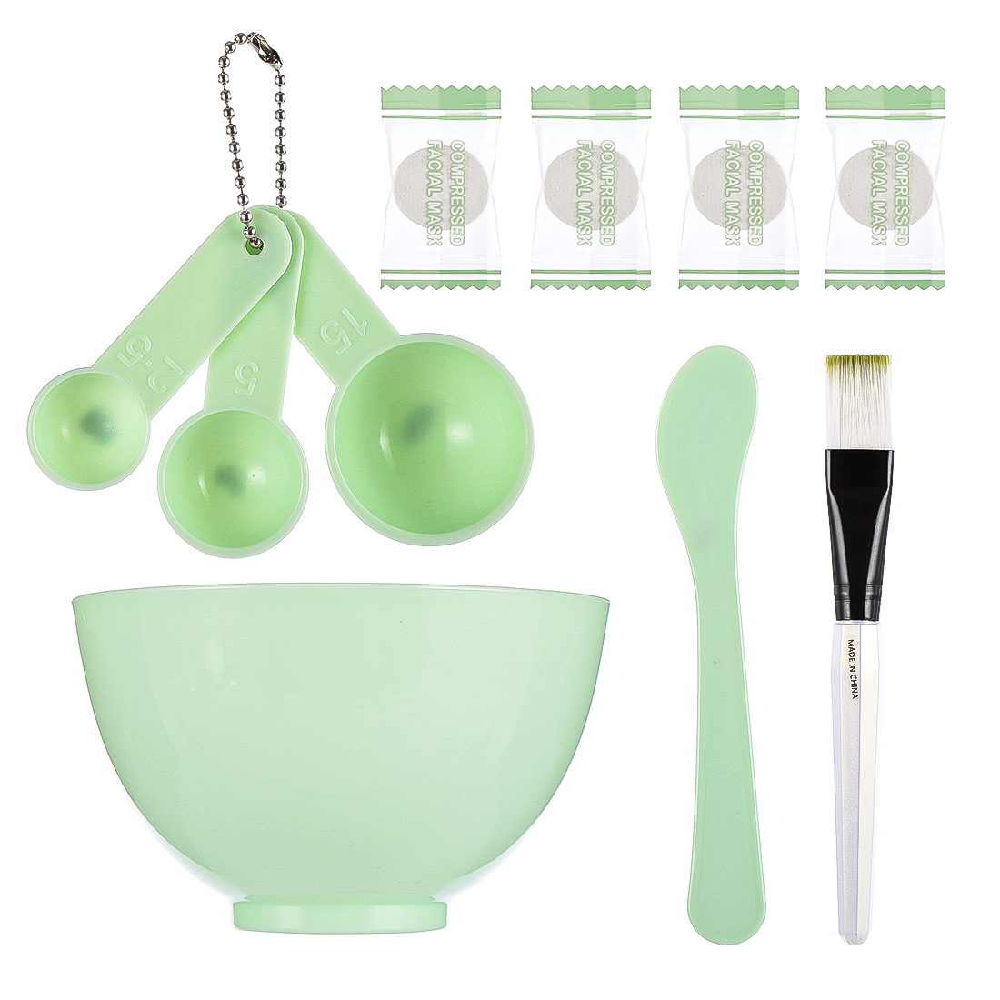 Козметичен комплект за маска, 4 части, зелен - MINISO България